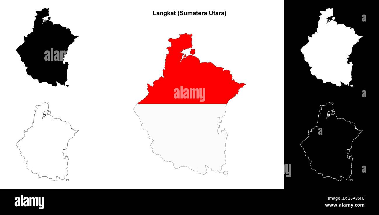 Langkat outline map hi-res stock photography and images - Alamy