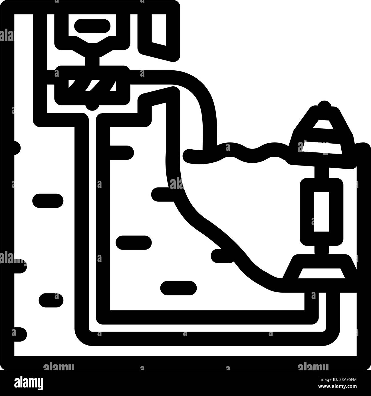kite system tidal power line icon vector. kite system tidal power sign ...