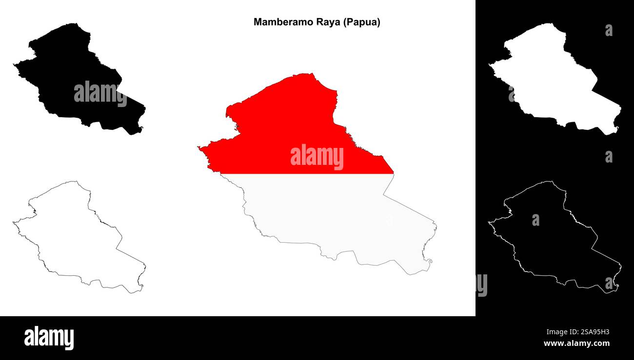 Outline map of mamberamo raya hi-res stock photography and images - Alamy
