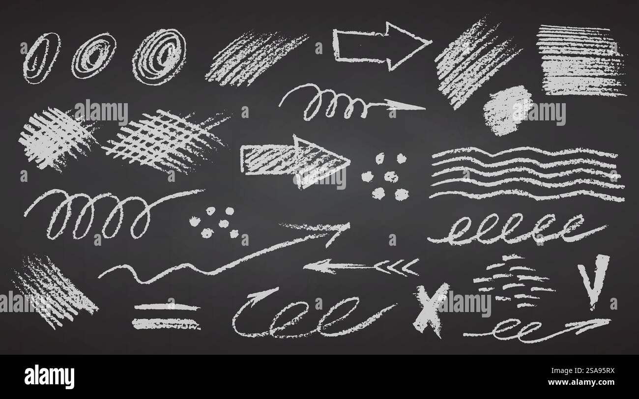 Charcoal pencil hand drawing curly lines, splash, squiggles and shapes ...