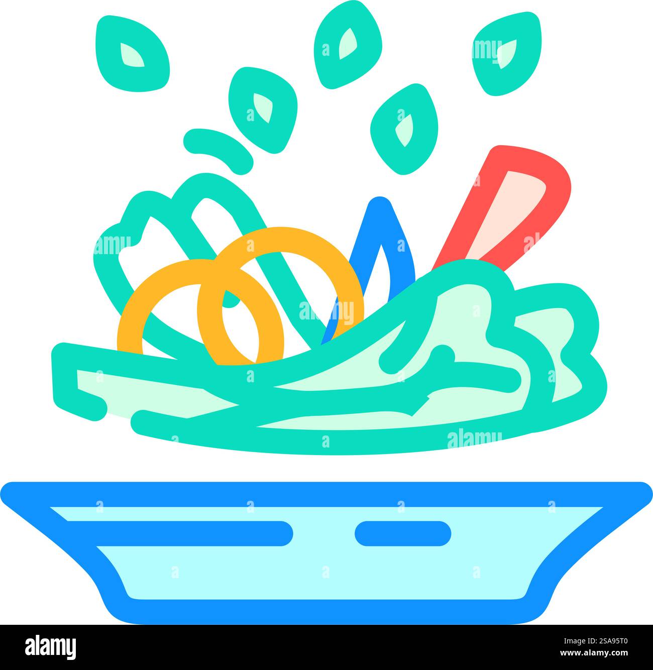 salad fast food color icon vector. salad fast food sign. isolated ...