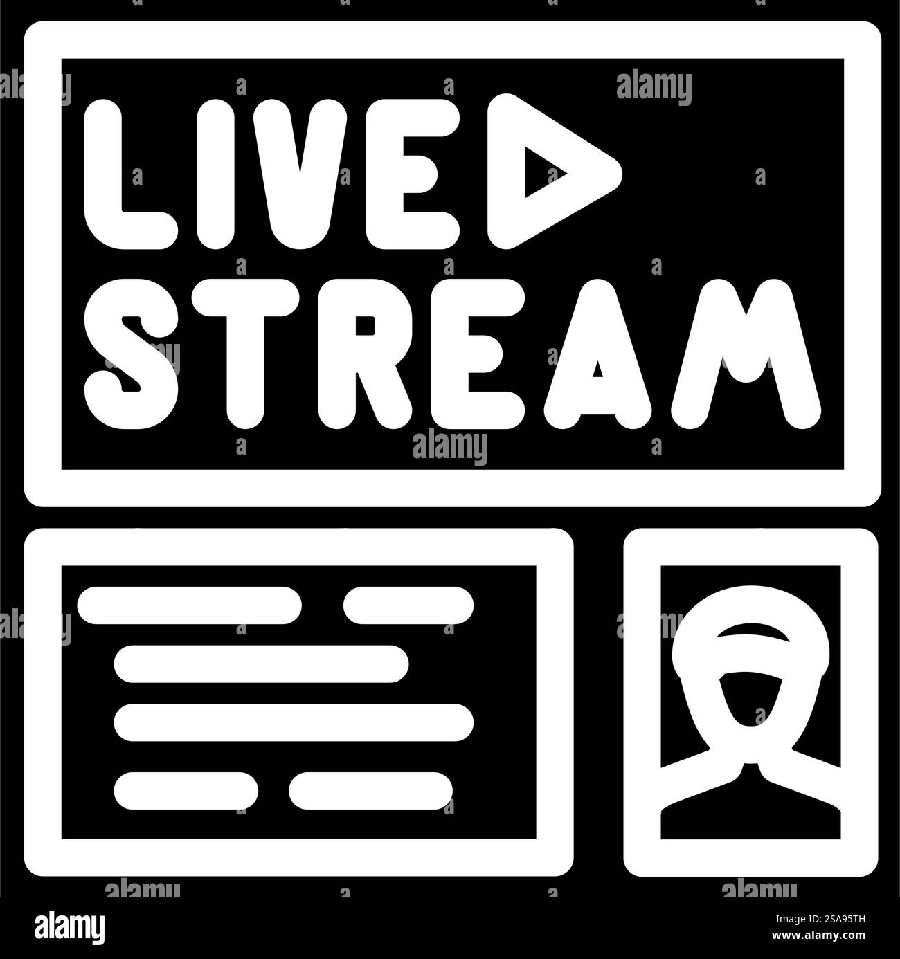 live streaming glyph icon vector. live streaming sign. isolated symbol ...
