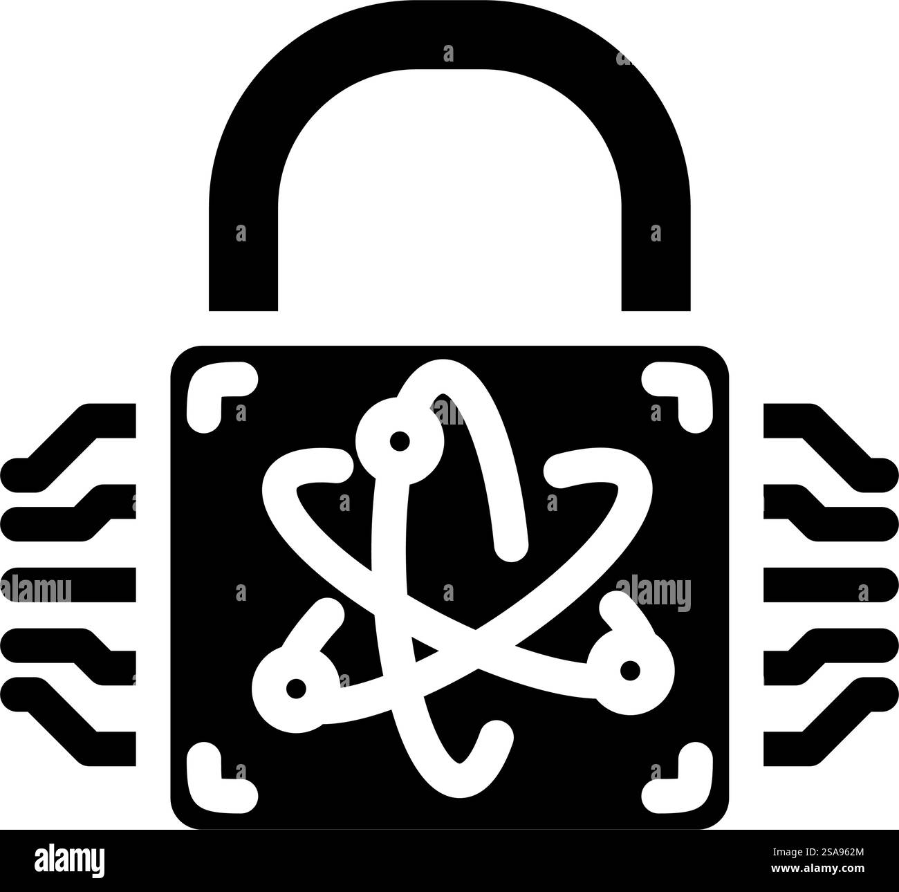 cryptography quantum technology glyph icon vector. cryptography quantum ...