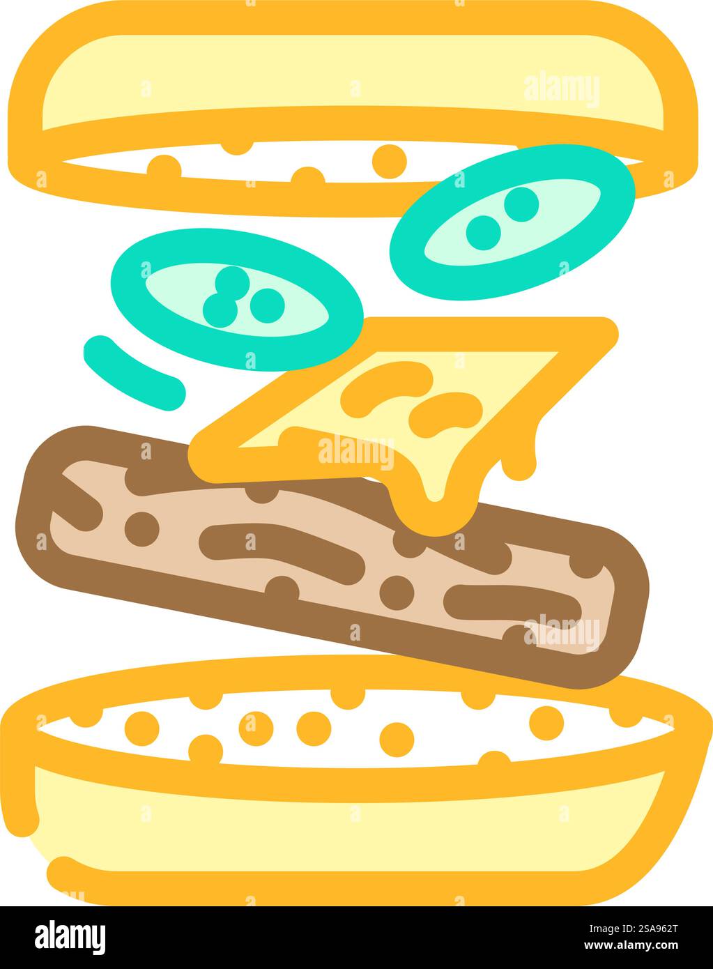 burger fast food color icon vector. burger fast food sign. isolated ...