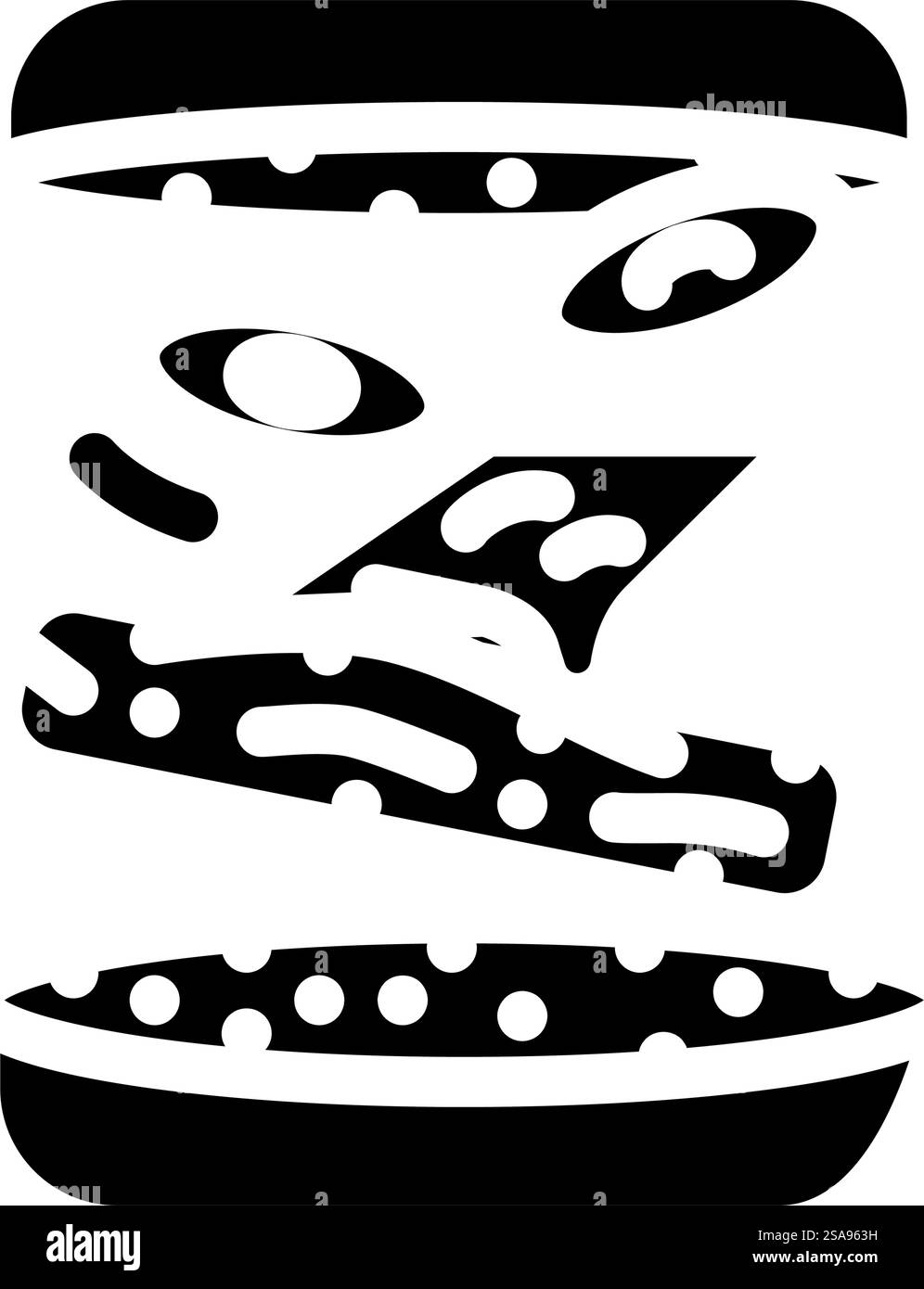 burger fast food glyph icon vector. burger fast food sign. isolated ...