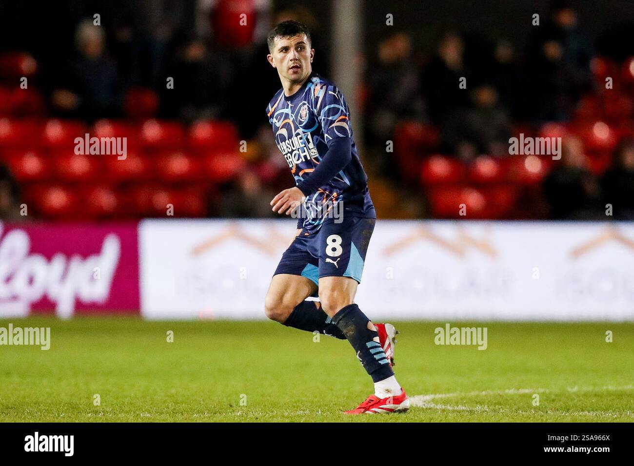 Lincoln, UK. 28th Jan, 2025. Albie Morgan of Blackpool in action during ...