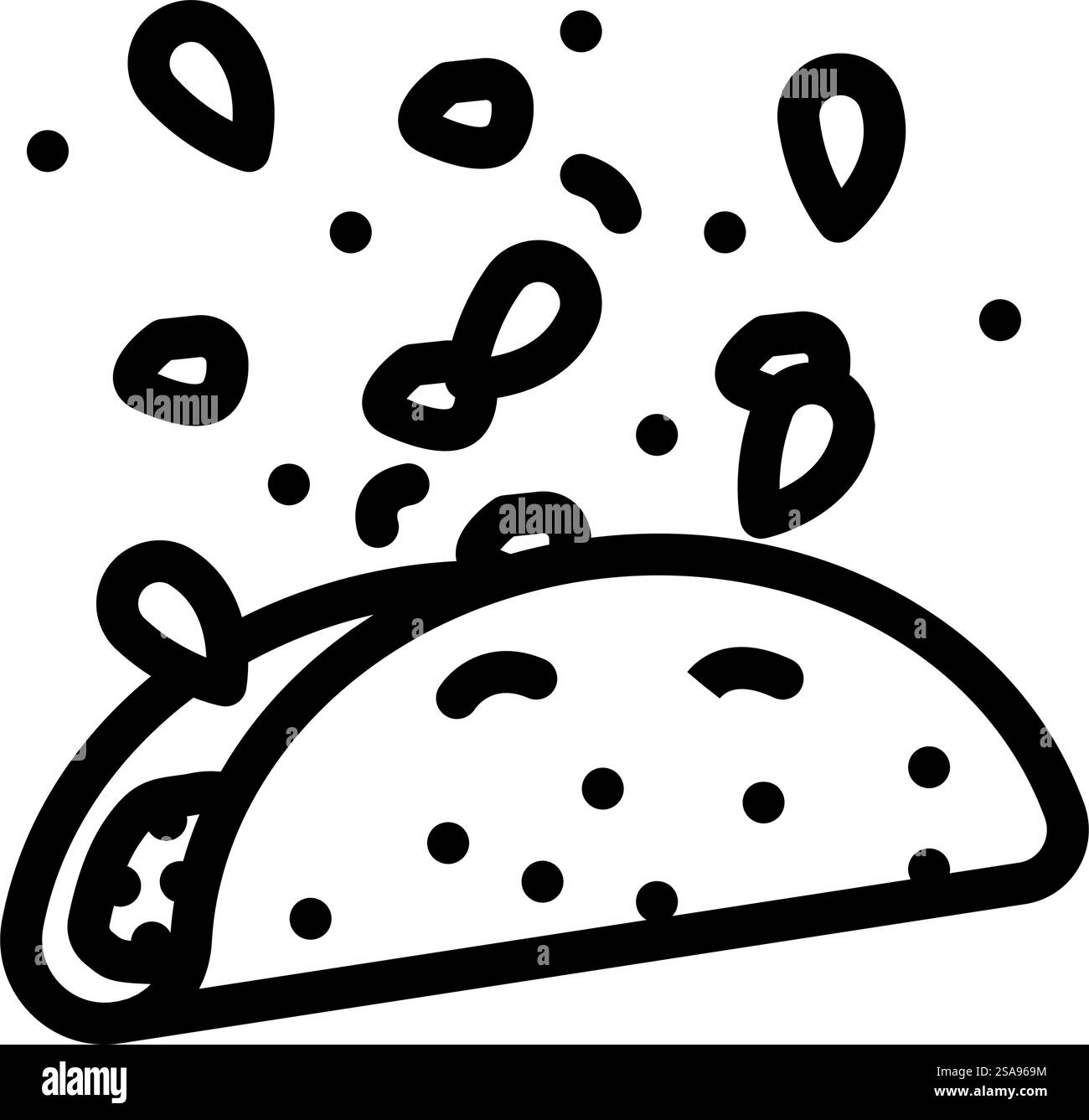 taco fast food line icon vector. taco fast food sign. isolated contour ...