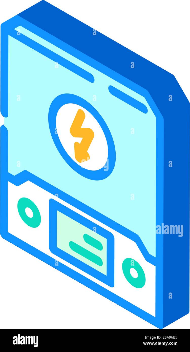 inverter solar panel isometric icon vector. inverter solar panel sign ...
