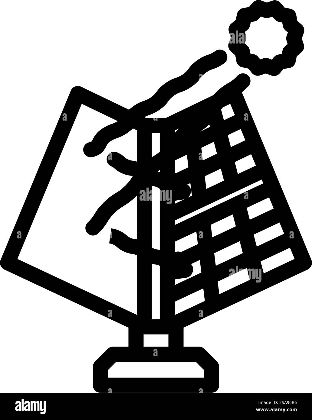 reflectors solar panel line icon vector. reflectors solar panel sign ...