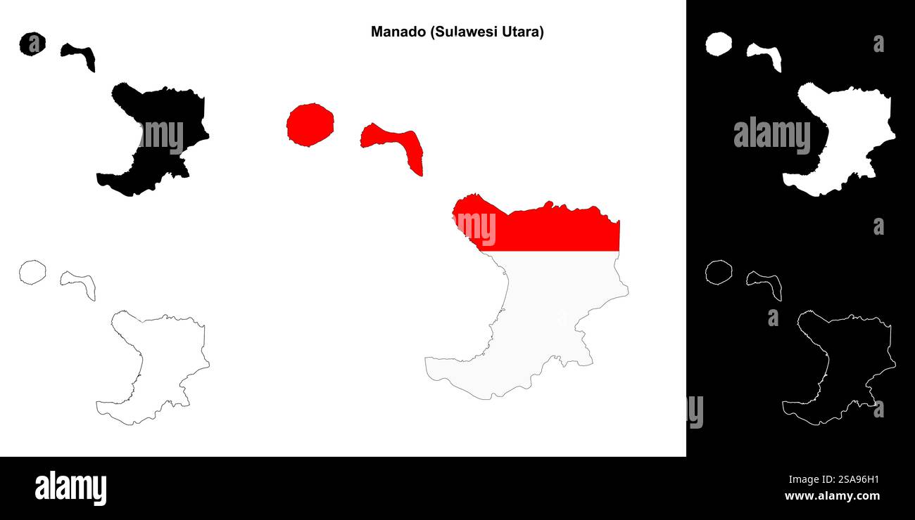 Manado blank outline map set Stock Vector Image & Art - Alamy