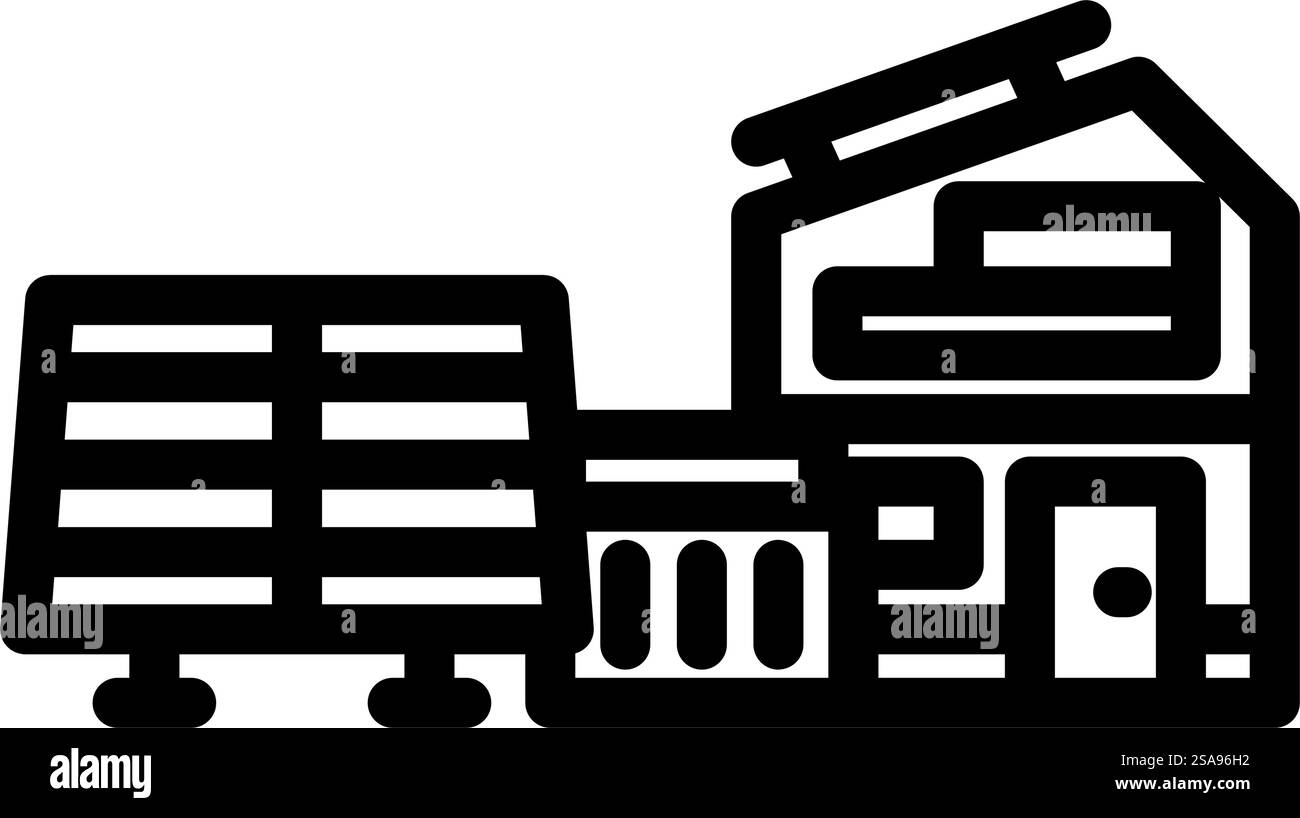 off grid solar panel line icon vector. off grid solar panel sign ...