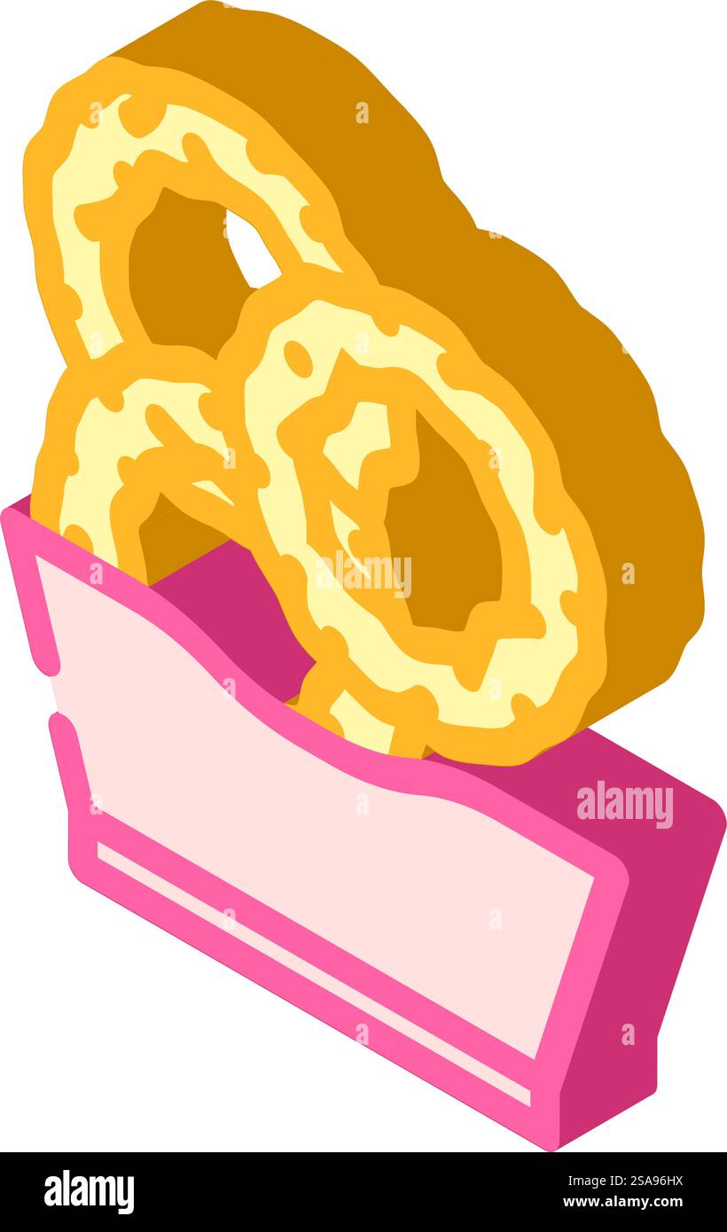onion rings fast food isometric icon vector. onion rings fast food sign ...
