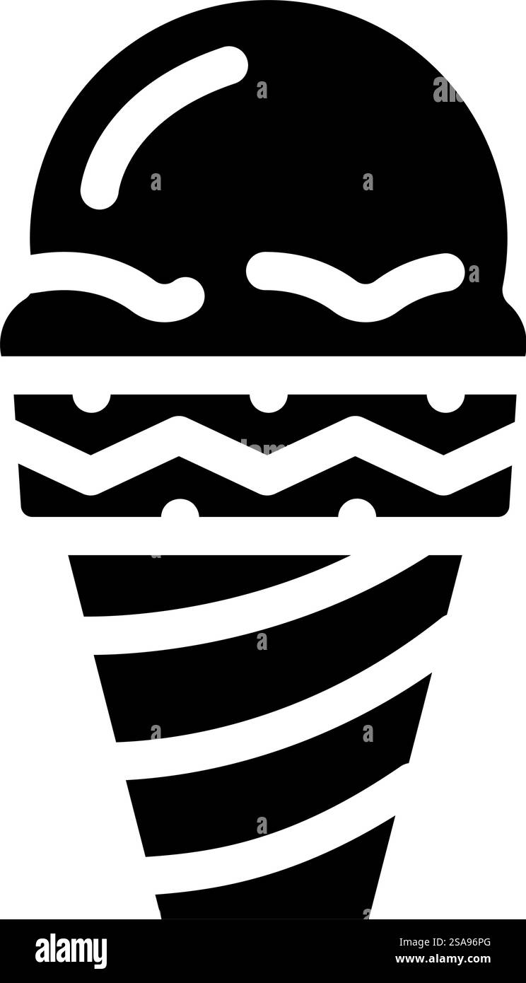 ice cream fast food glyph icon vector. ice cream fast food sign ...