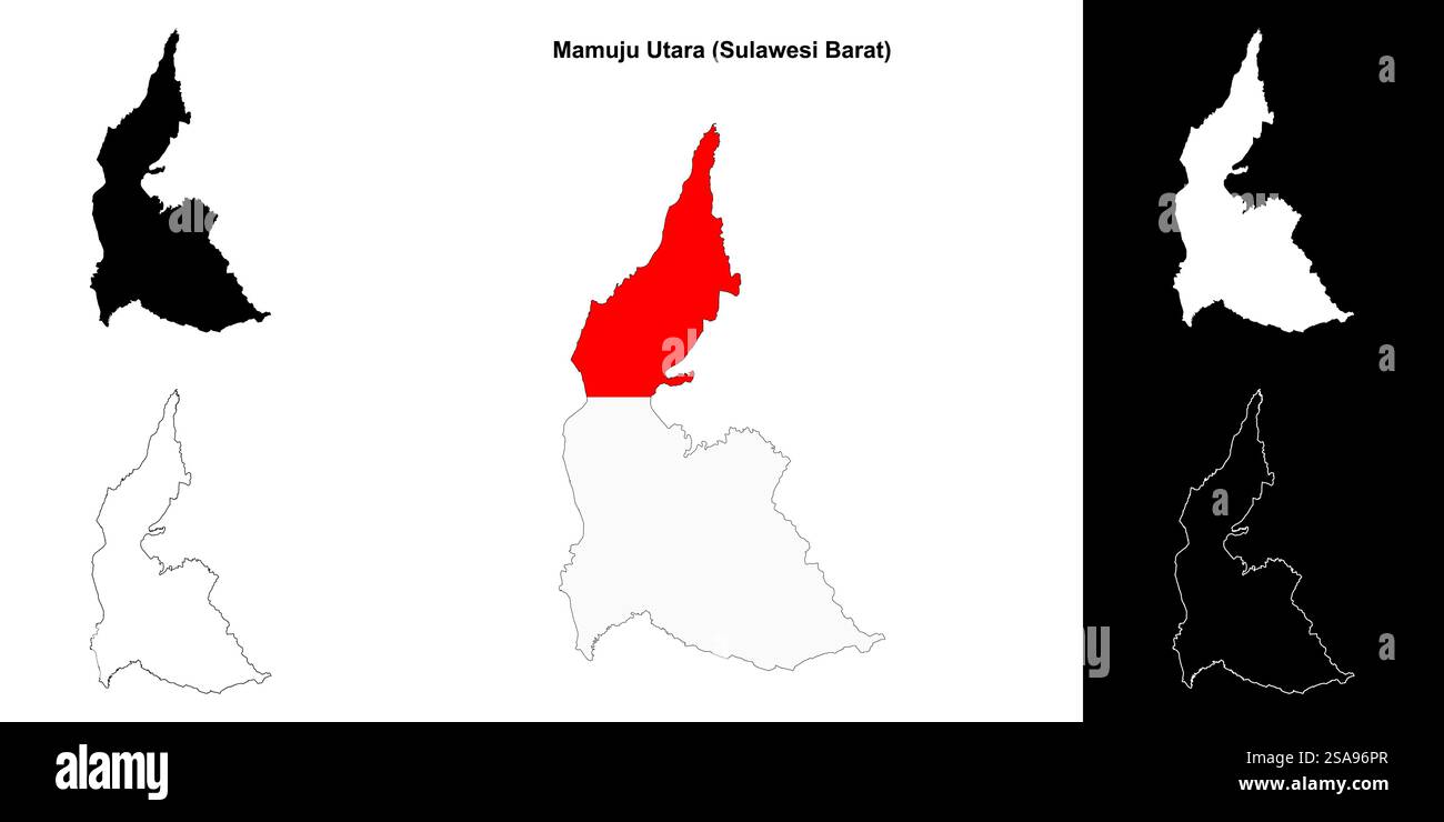 Mamuju Utara blank outline map set Stock Vector Image & Art - Alamy