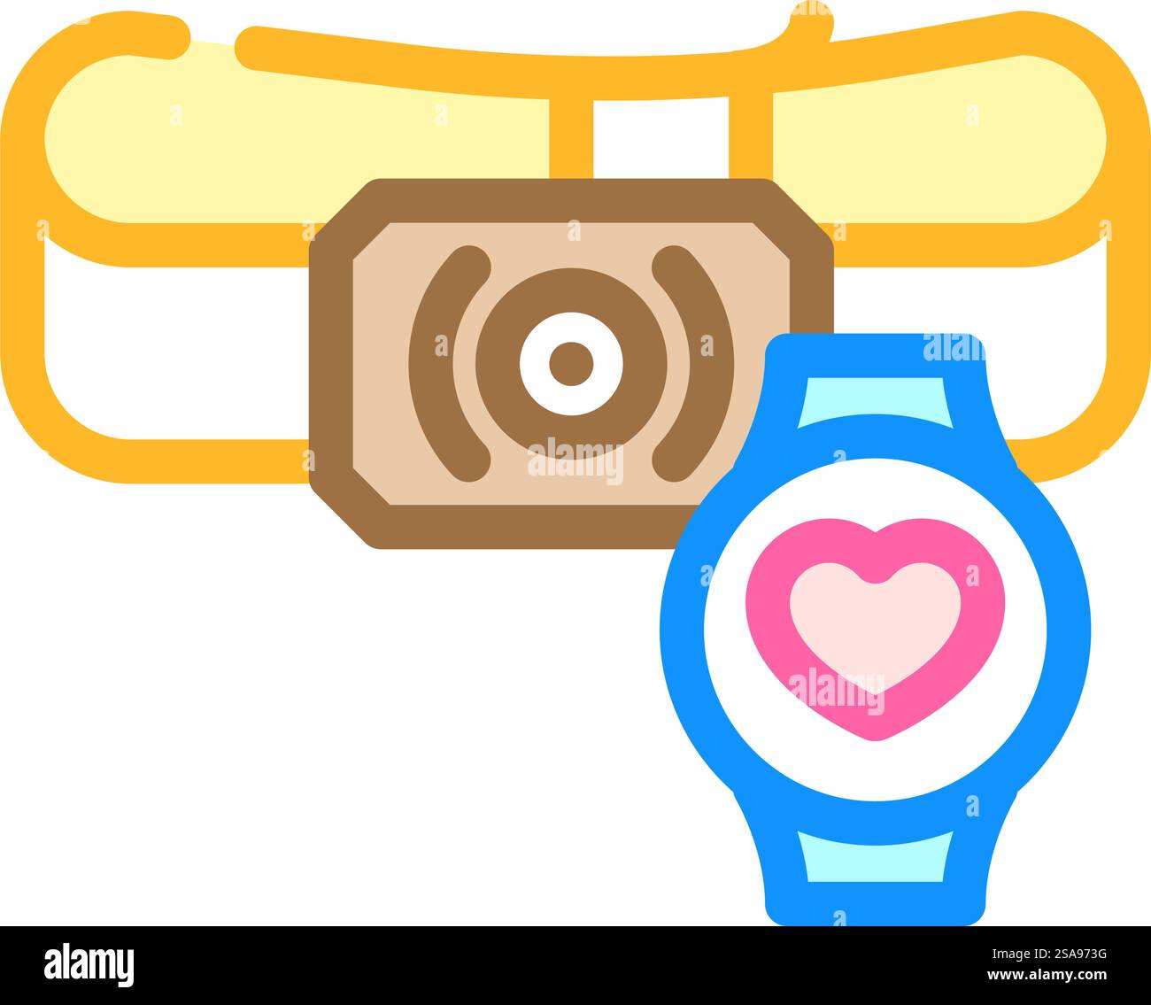 wearable fitness tech enthusiast color icon vector. wearable fitness ...