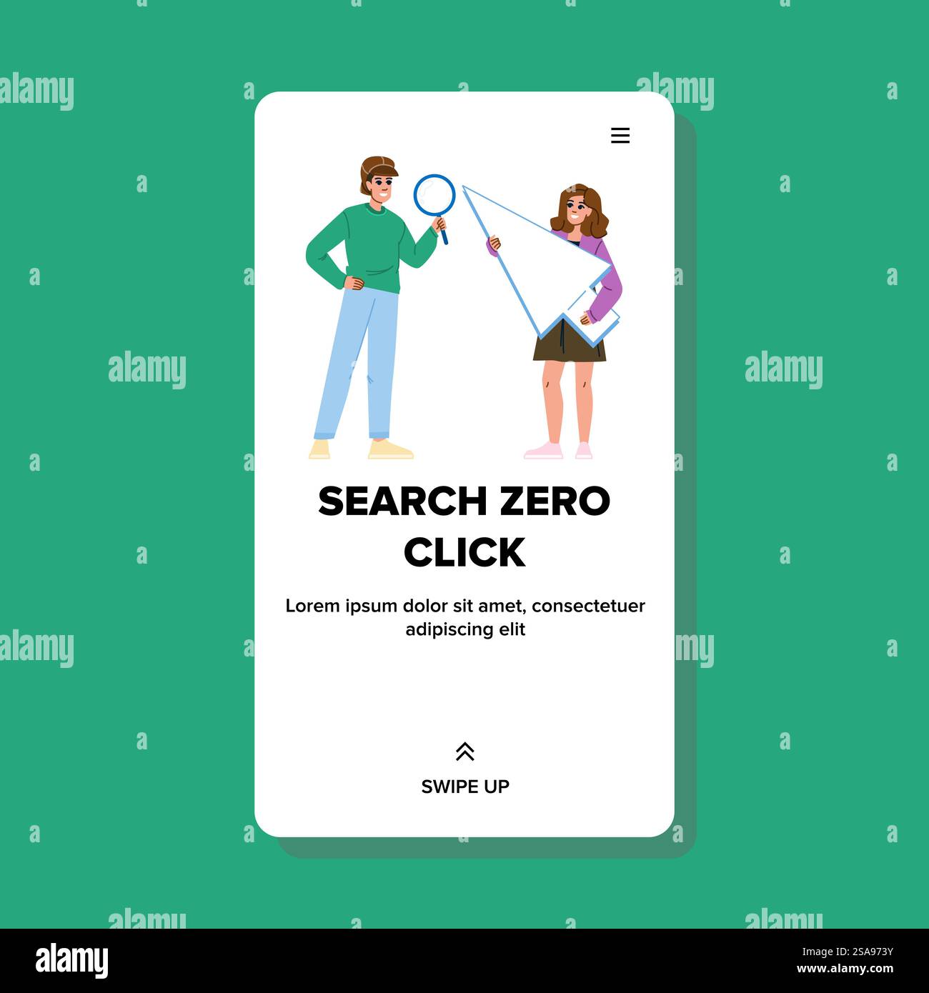 result search zero click vector. query information, snippet instant ...