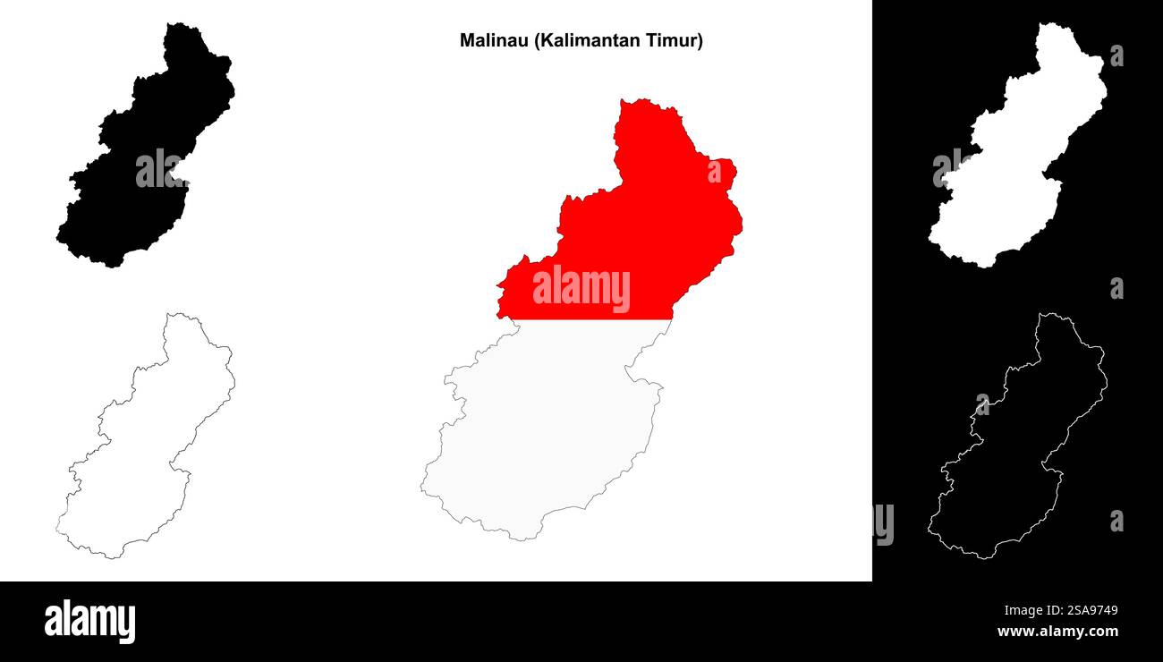 Malinau blank outline map set Stock Vector Image & Art - Alamy