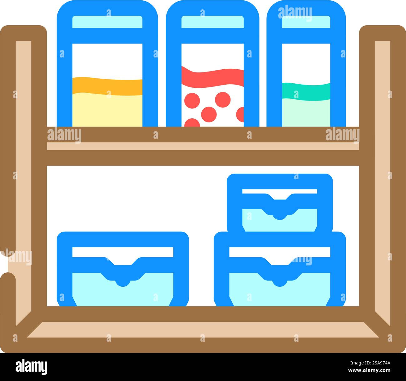 food storage containers restaurant equipment color icon vector. food ...