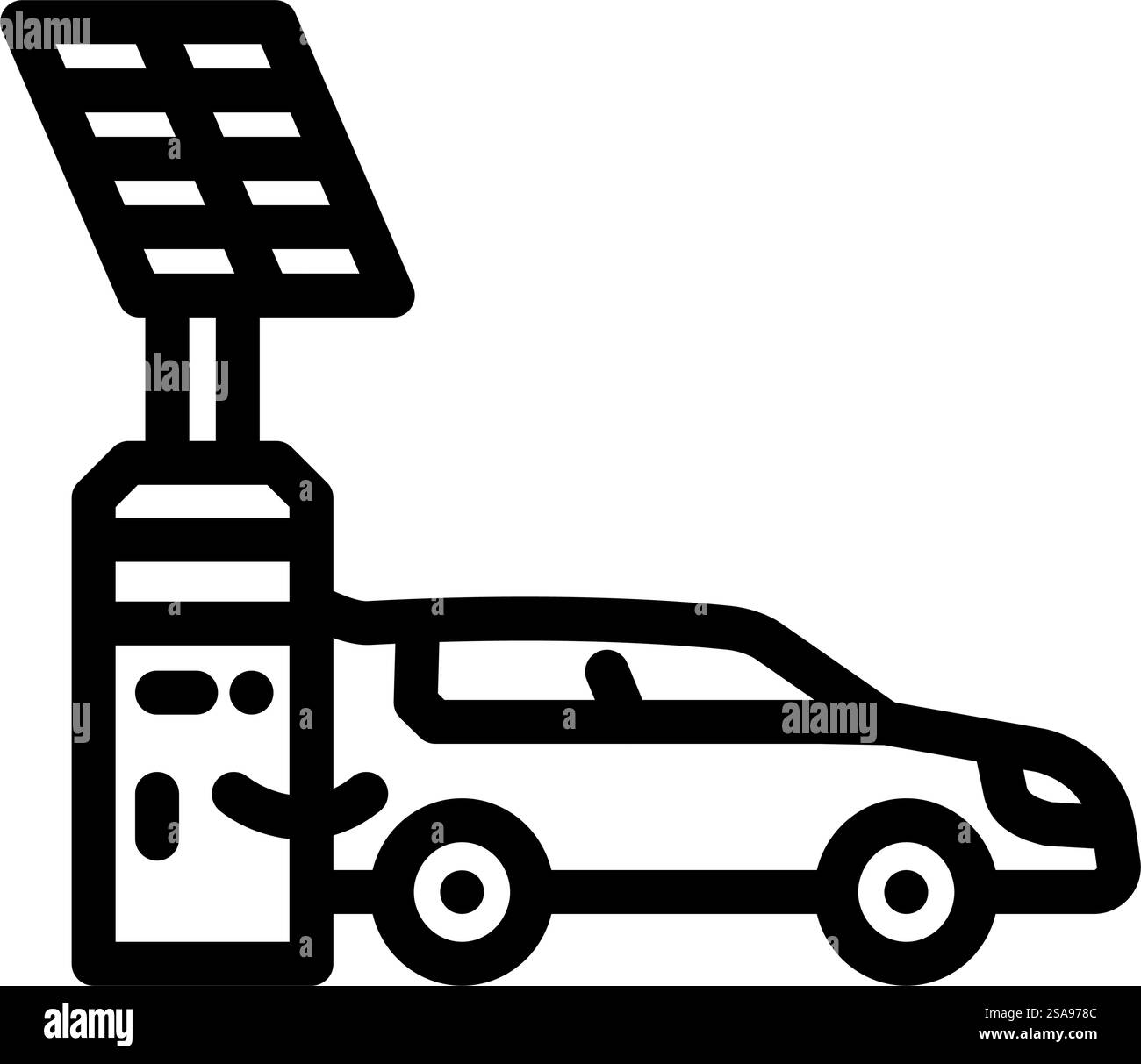 charging station solar panel line icon vector. charging station solar ...