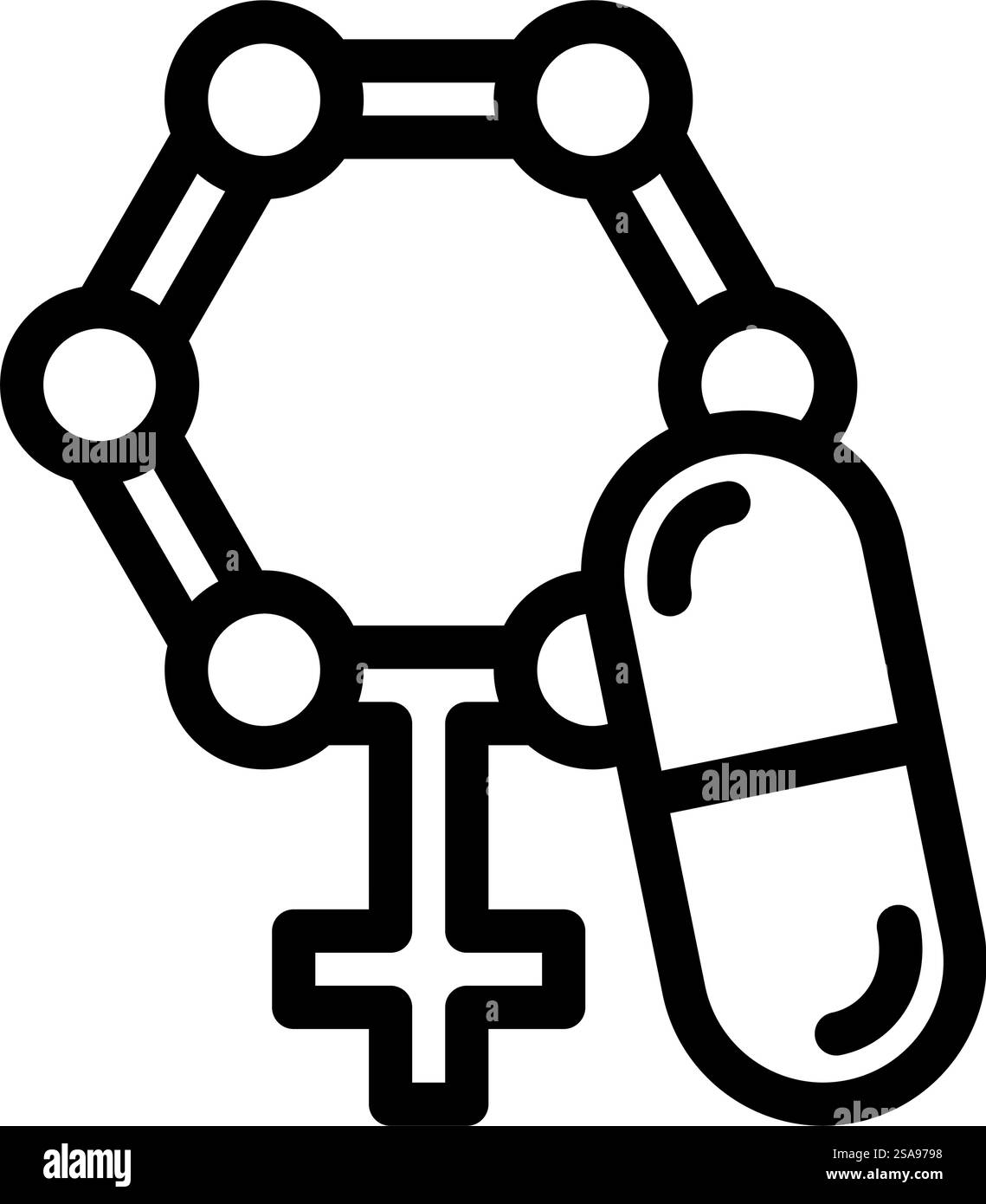 hormones medicines pharmacy line icon vector. hormones medicines ...