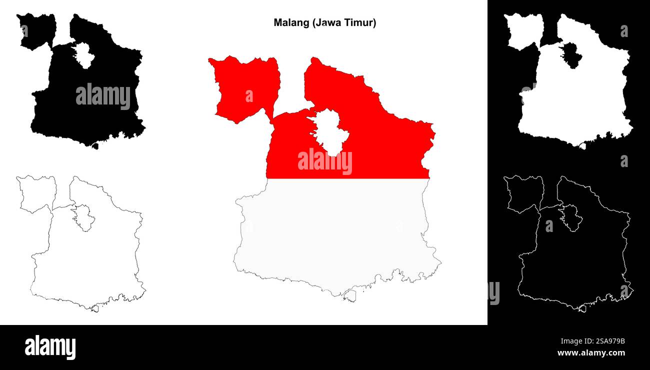 Malang blank outline map set Stock Vector Image & Art - Alamy
