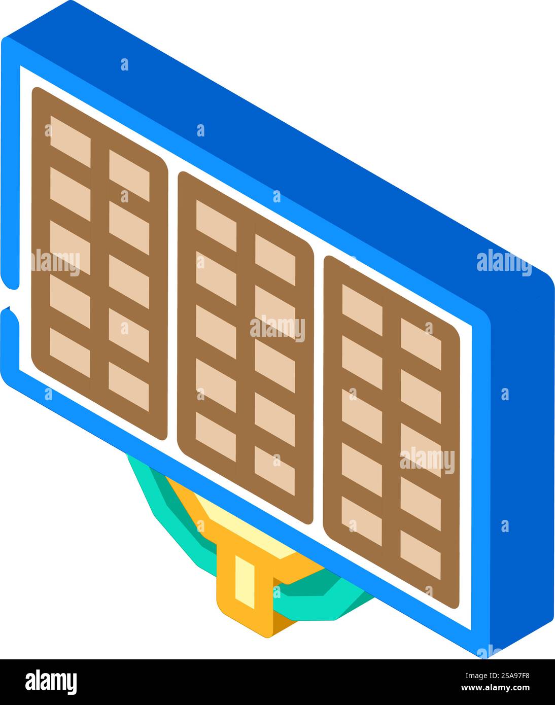 array solar panel isometric icon vector. array solar panel sign ...