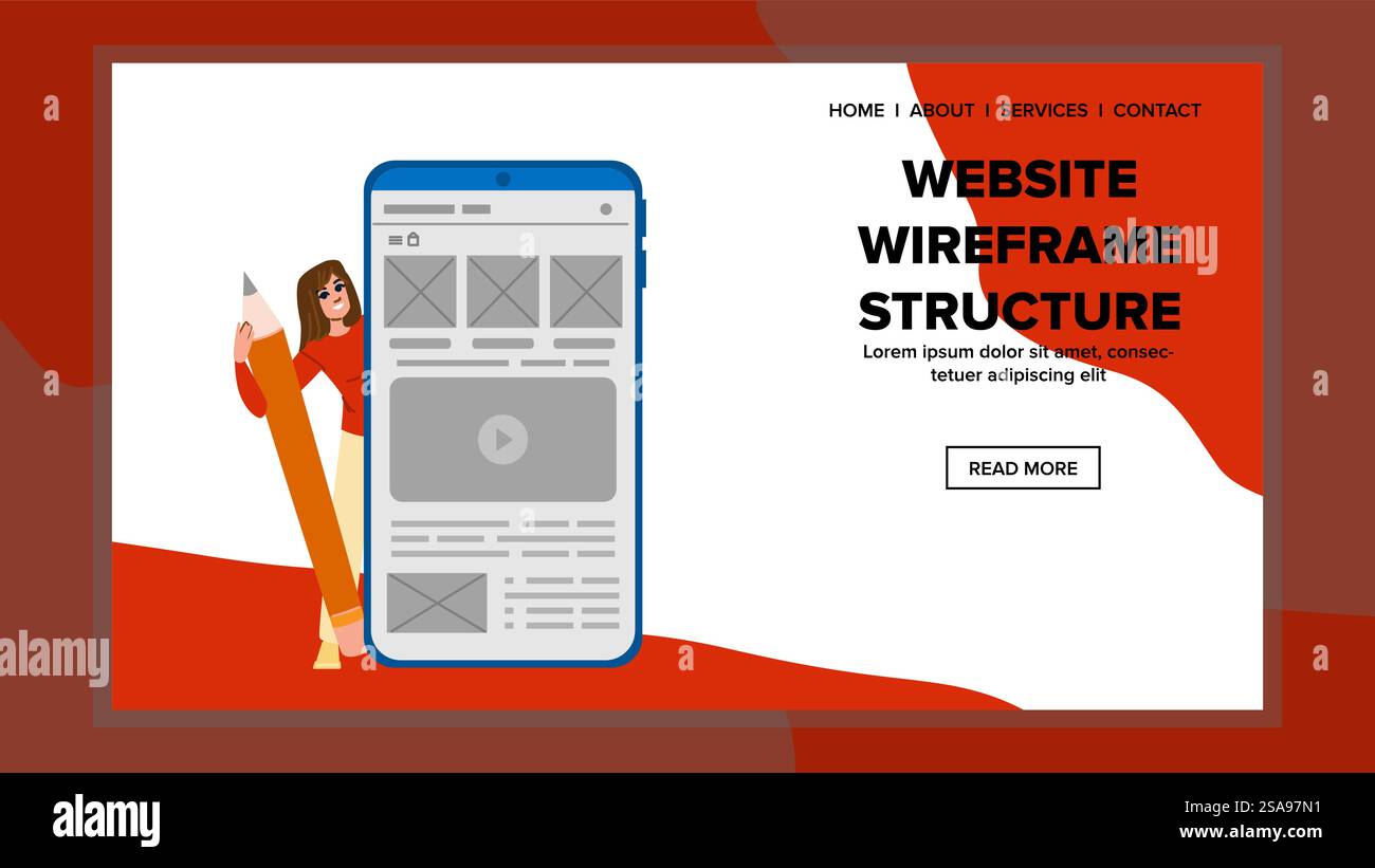 User website wireframe structure vector interface sketch hi-res stock photography and images - Alamy