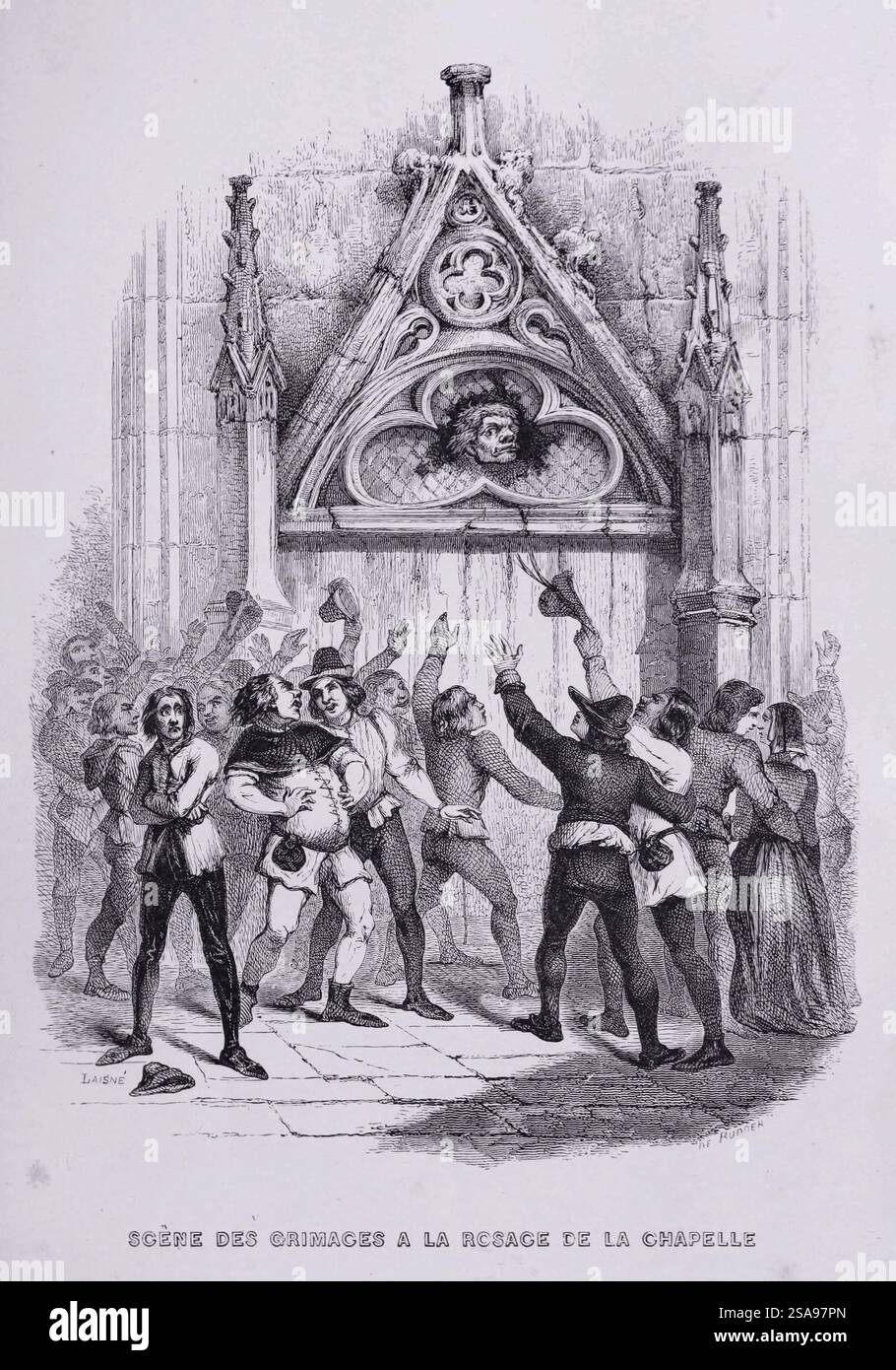 Wood engraving from Victor Hugo's Notre-Dame de Paris, published in ...