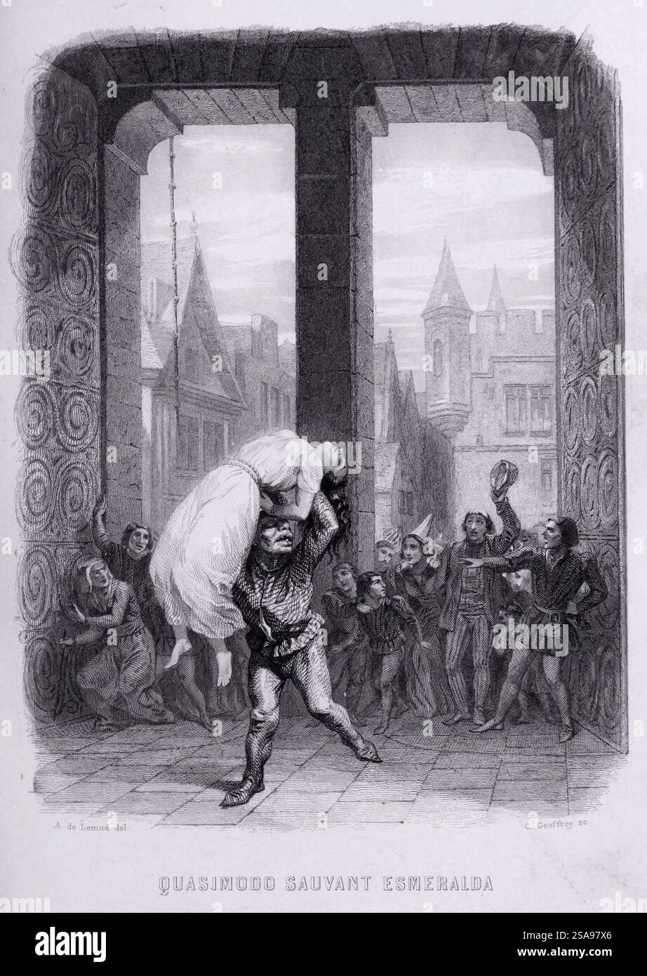 Wood engraving from Victor Hugo's Notre-Dame de Paris, published in ...