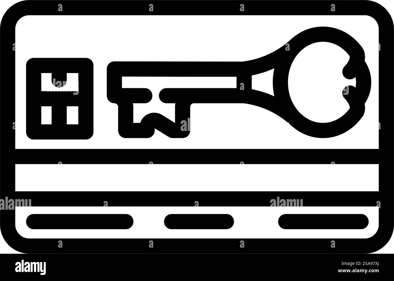 virtual keycard line icon vector. virtual keycard sign. isolated ...