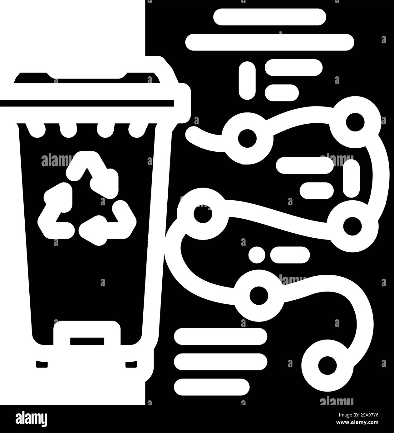 waste management waste sorting glyph icon vector. waste management ...