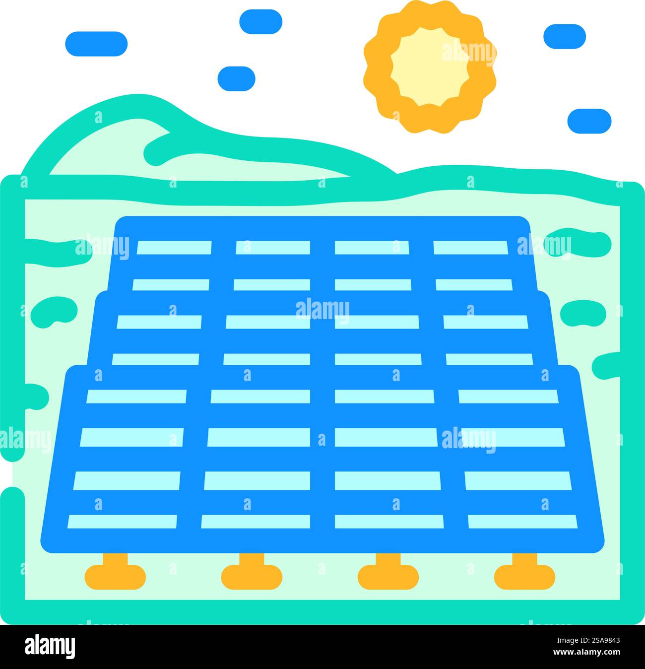 farm solar panel color icon vector. farm solar panel sign. isolated ...