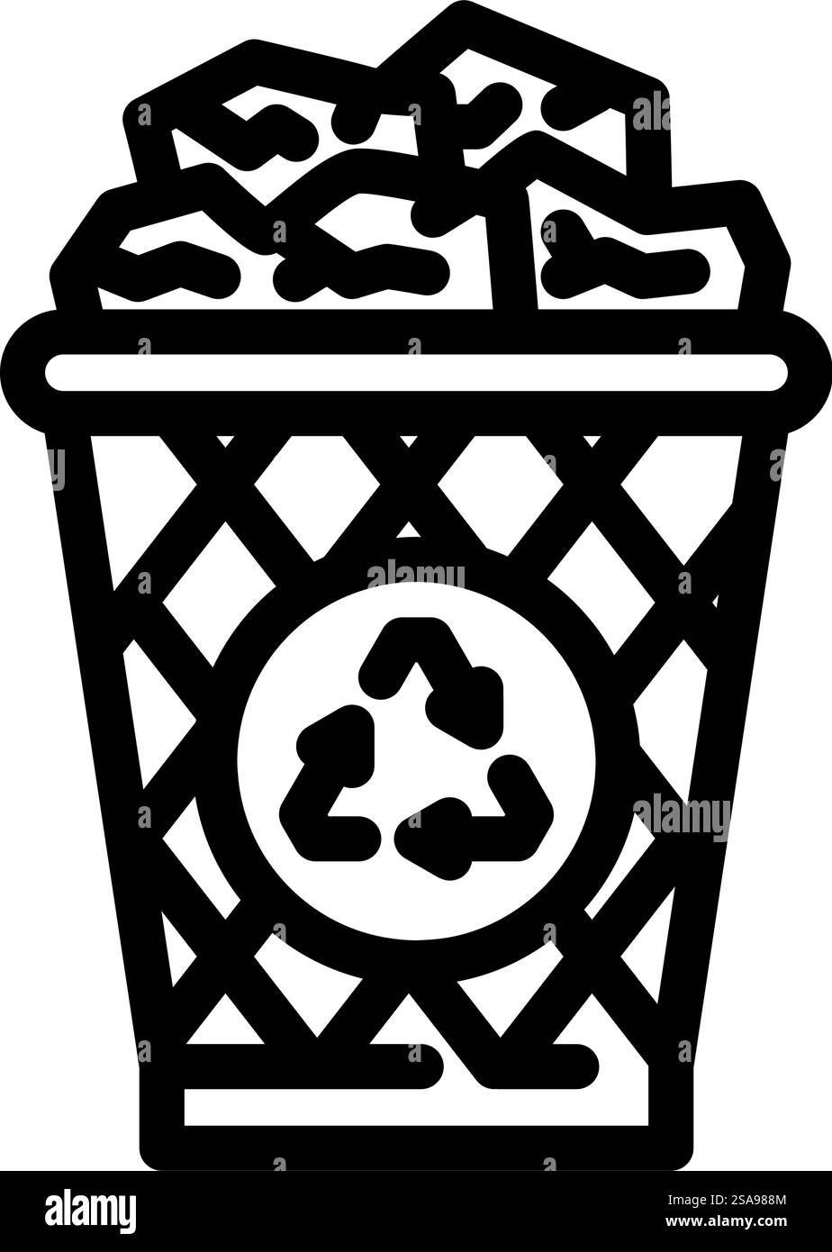 glass recycling waste sorting line icon vector. glass recycling waste ...