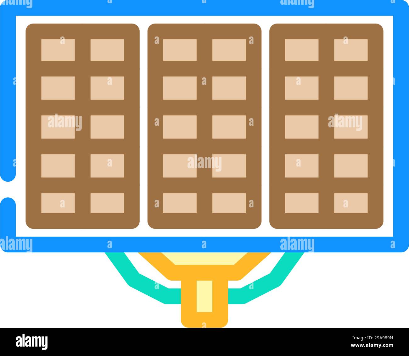 array solar panel color icon vector. array solar panel sign. isolated ...