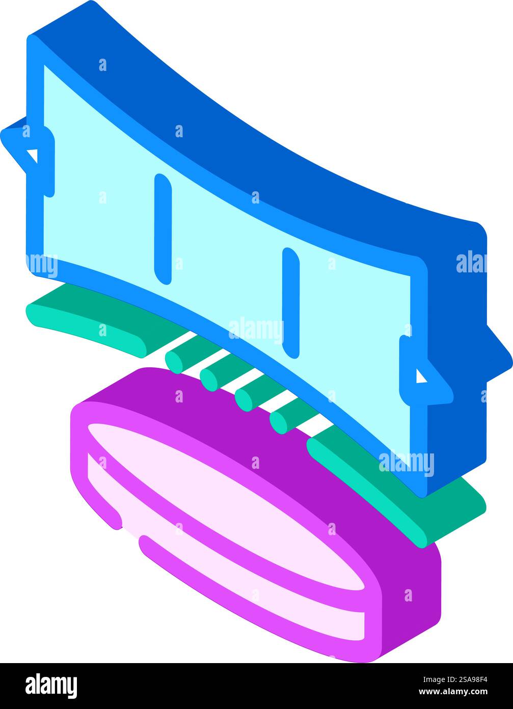 virtual stage isometric icon vector. virtual stage sign. isolated ...