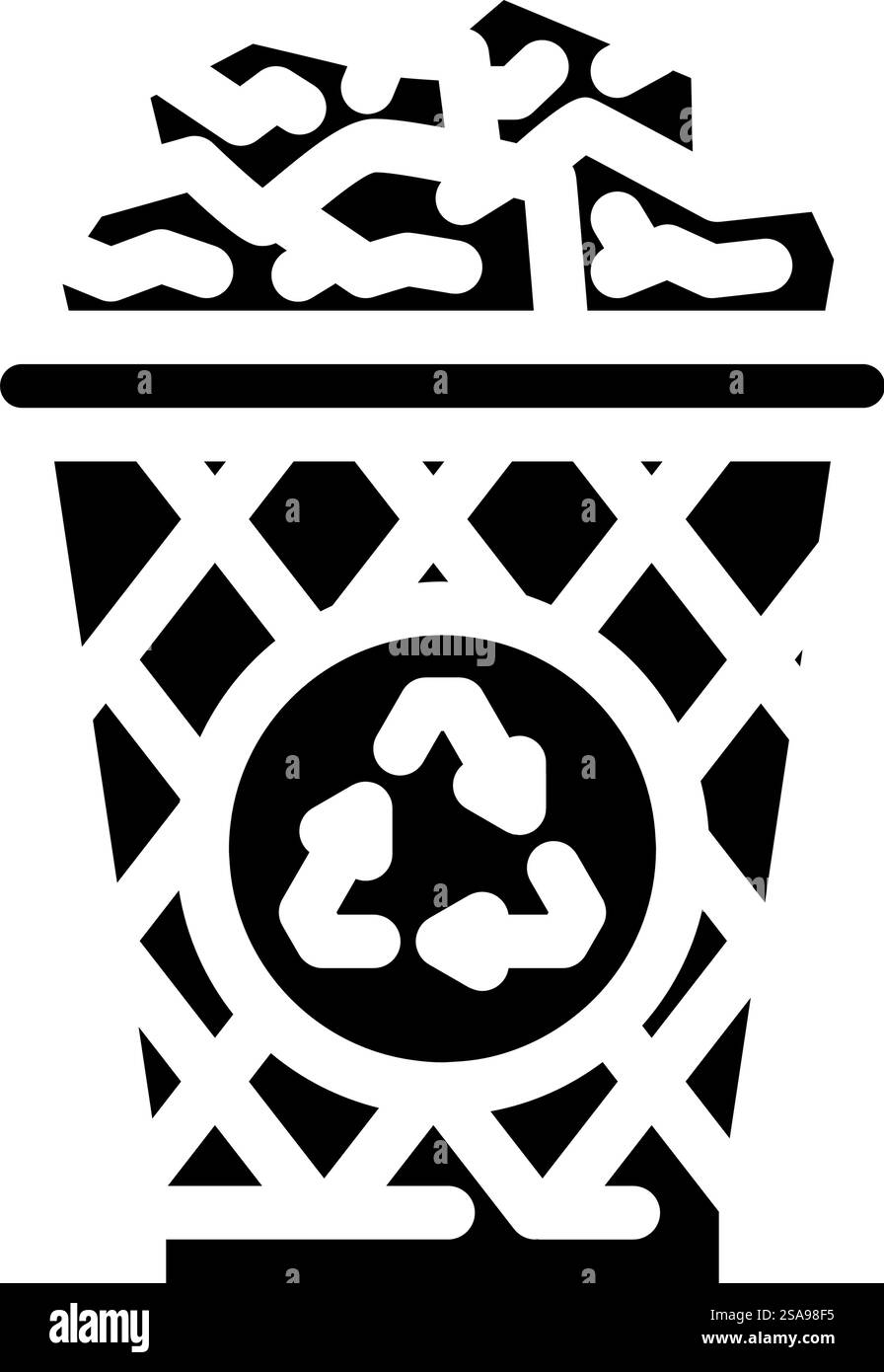 glass recycling waste sorting glyph icon vector. glass recycling waste ...