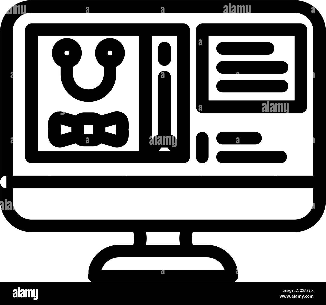 virtual swag bag line icon vector. virtual swag bag sign. isolated ...