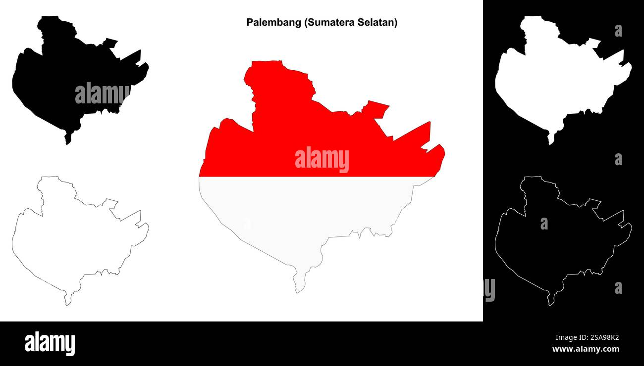 Palembang blank outline map set Stock Vector Image & Art - Alamy