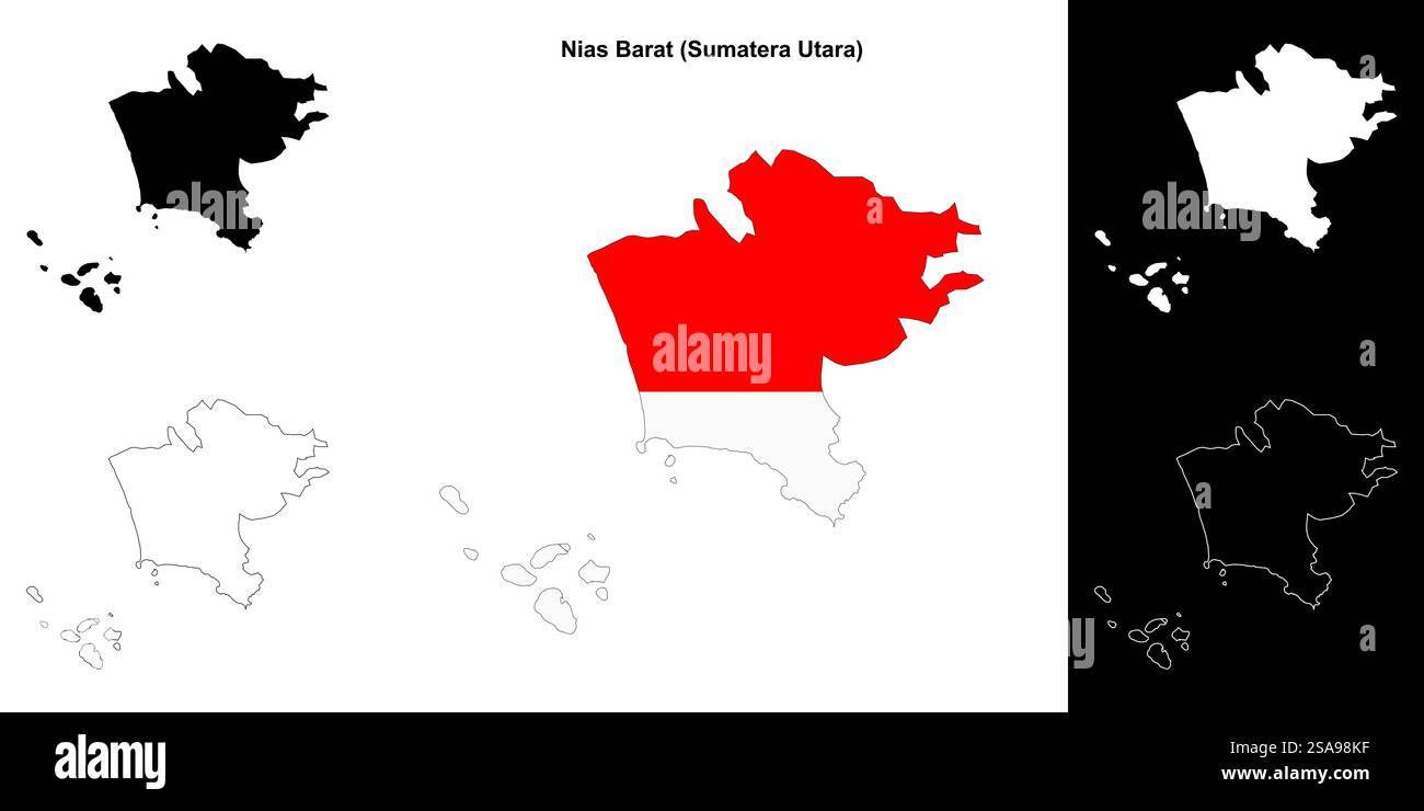 Nias Barat blank outline map set Stock Vector Image & Art - Alamy