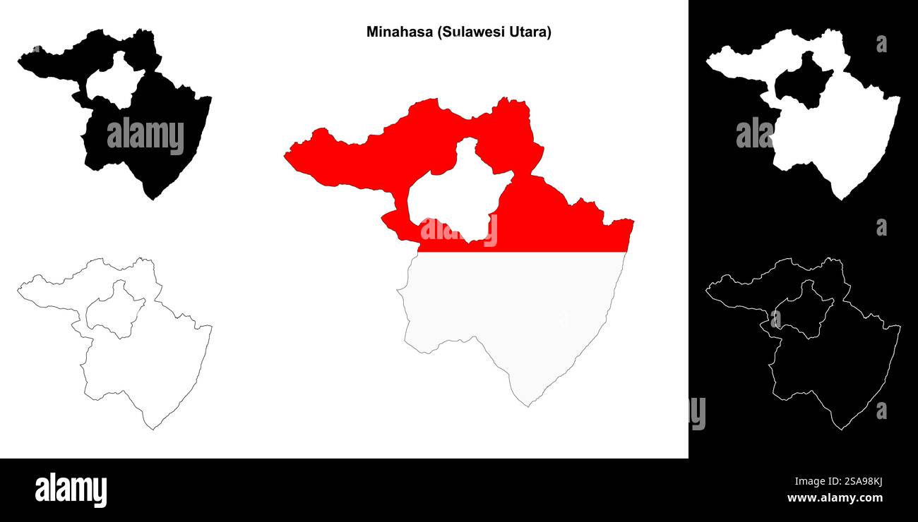 Minahasa blank outline map set Stock Vector Image & Art - Alamy