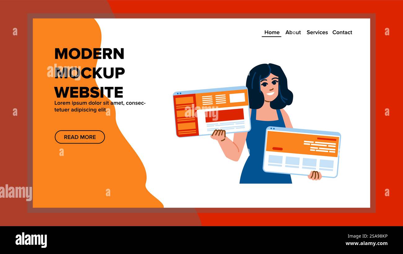 minimalistic modern mockup website vector. trendy stylish, sleek ...