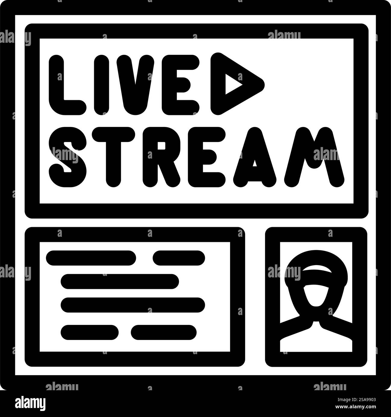live streaming line icon vector. live streaming sign. isolated contour ...