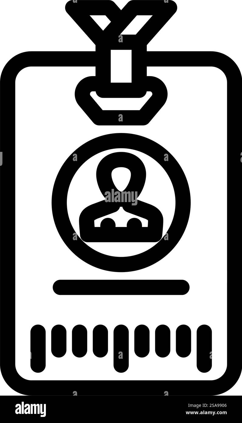 attendee badge line icon vector. attendee badge sign. isolated contour ...