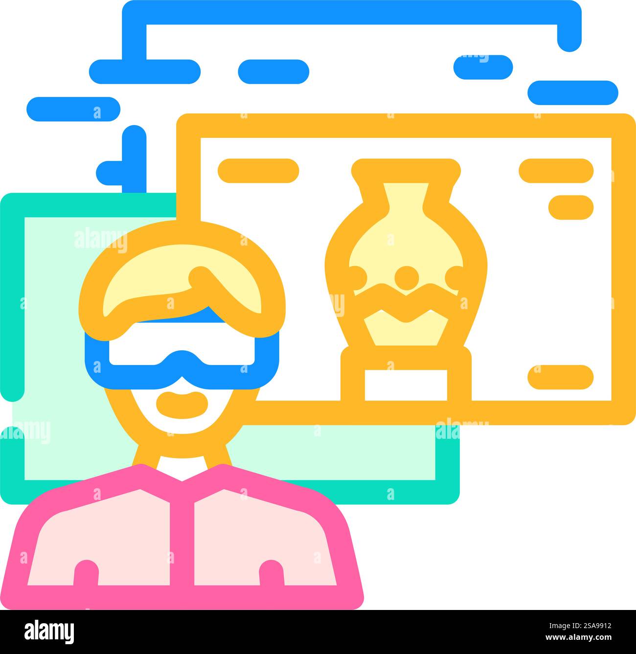 digital exhibits color icon vector. digital exhibits sign. isolated ...