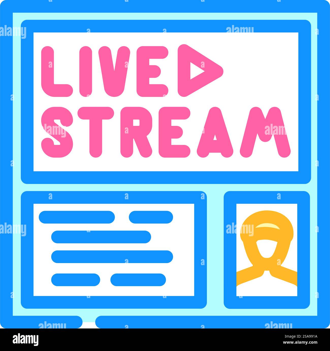 live streaming color icon vector. live streaming sign. isolated symbol ...