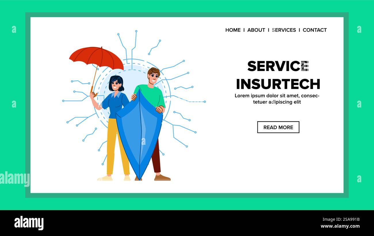 technology service insurtech vector. digital innovation, disruption ...