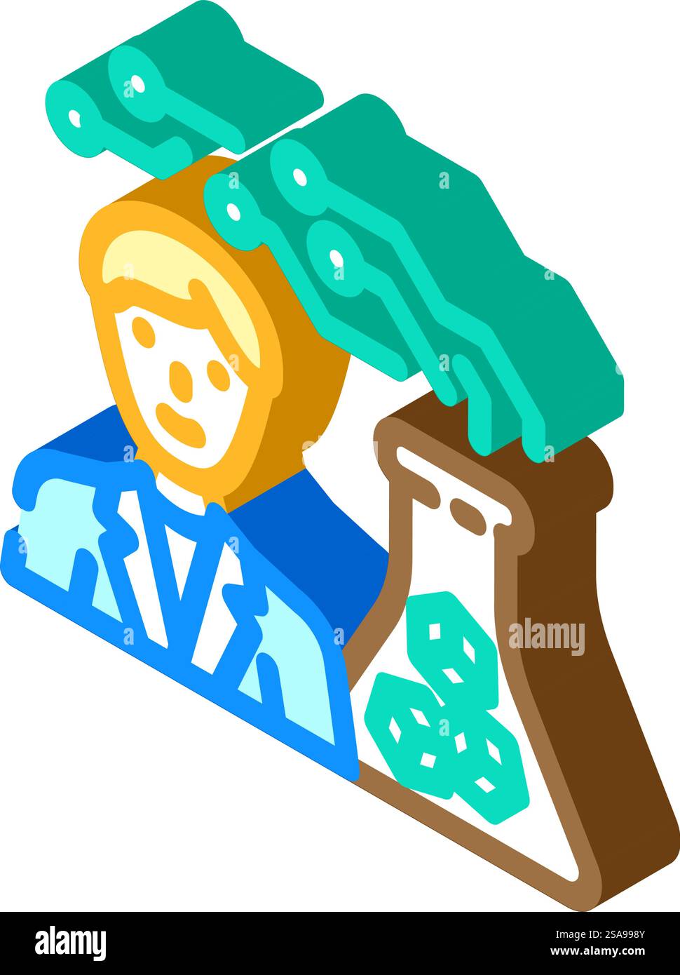 cyber explorer tech enthusiast isometric icon vector. cyber explorer ...