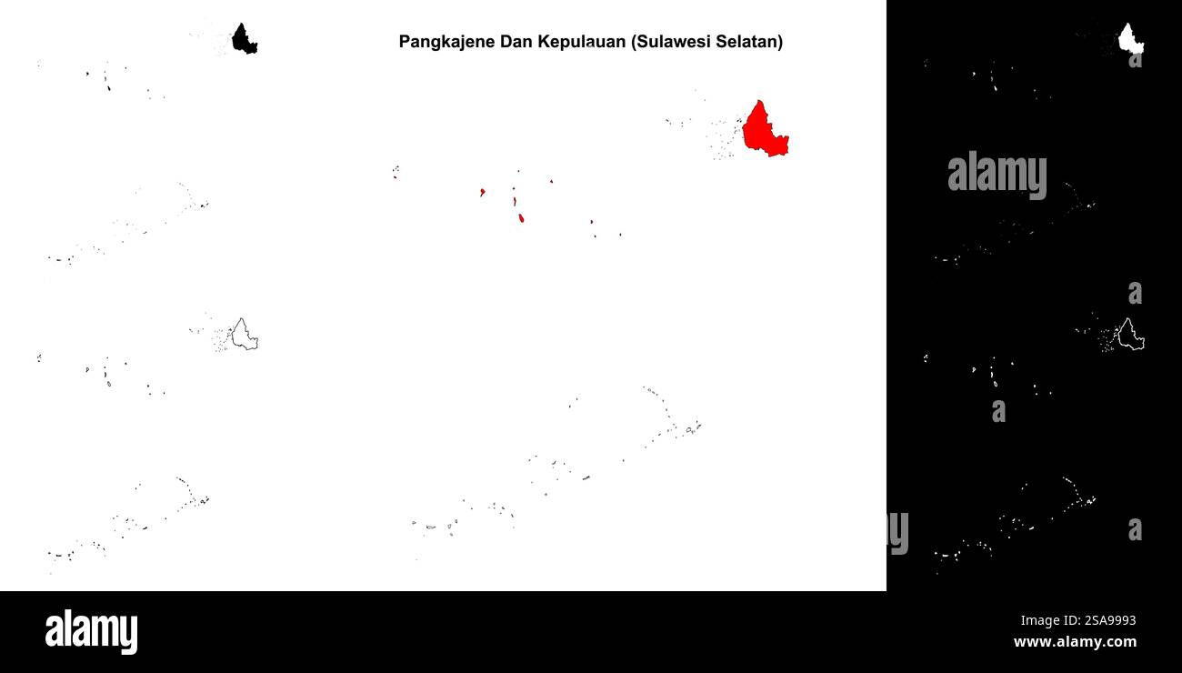 Pangkajene dan kepulauan silhouette map hi-res stock photography and ...