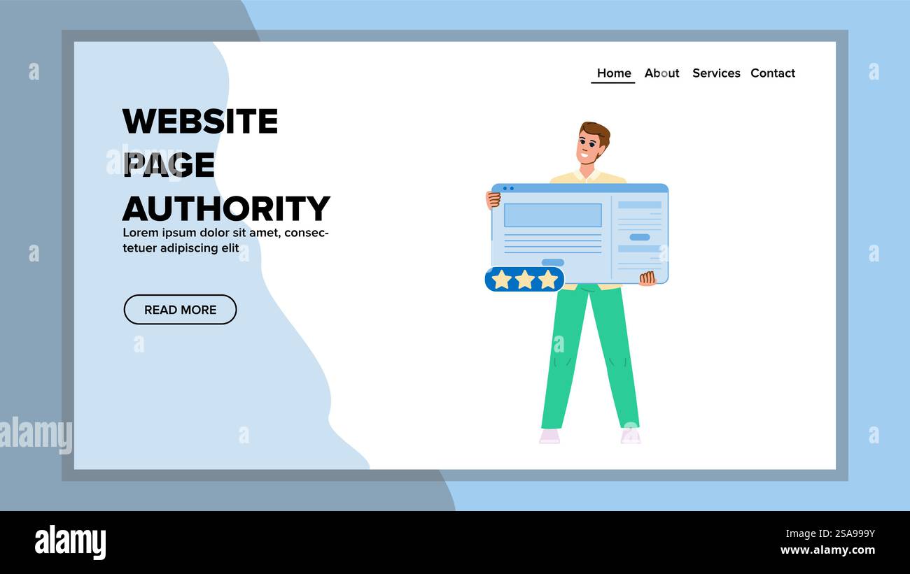 content website page authority vector. domain trust, links quality, traffic optimization content ...