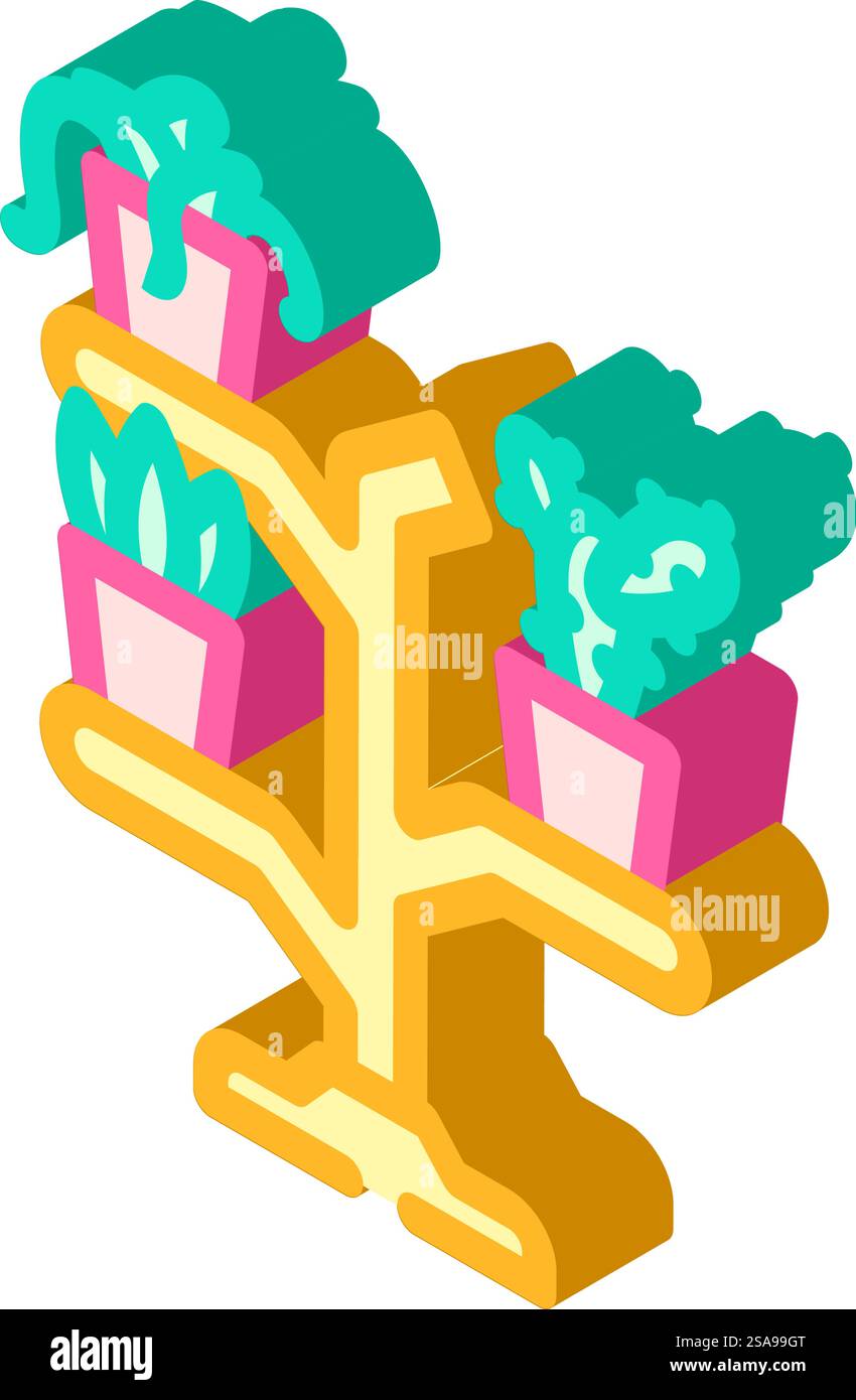 plant stands urban gardening isometric icon vector. plant stands urban ...